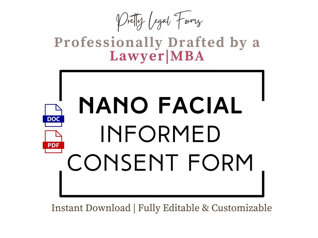 Nano Facial Consent Form Esthetician Nano Infusion Facial Informed ...