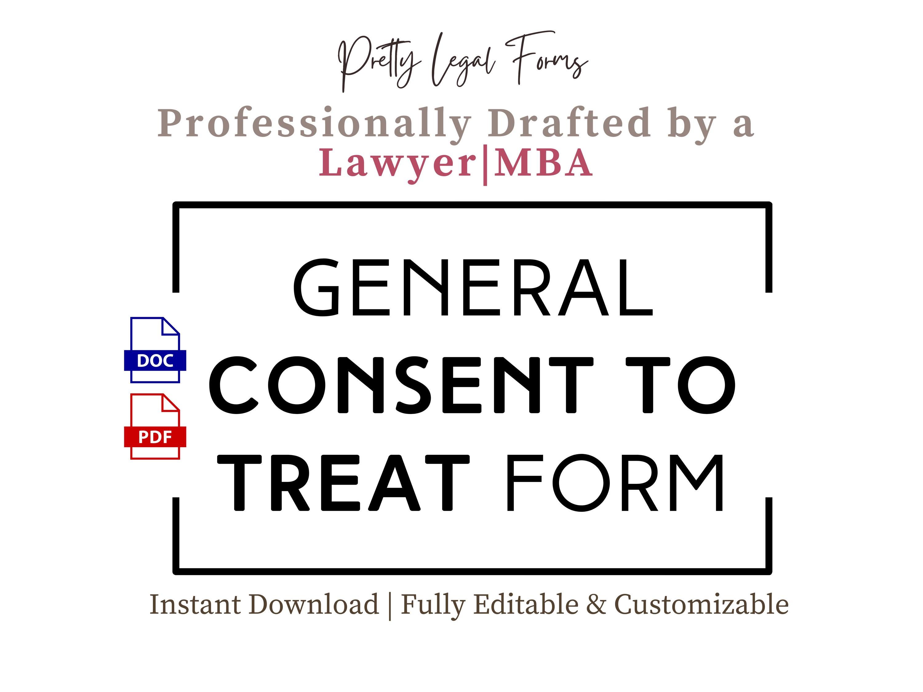 General Consent to Treat Form Internal Medical Practice Informed ...