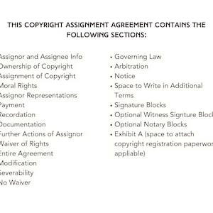 Copyright Assignment Agreement Copyright Transfer Contract Template ...