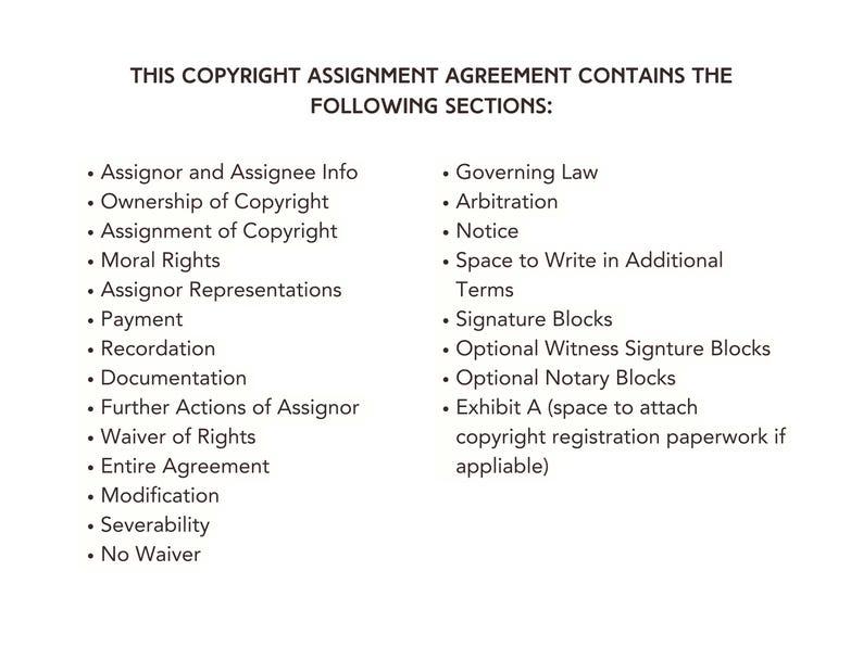Copyright Assignment Agreement Copyright Transfer Contract Template ...