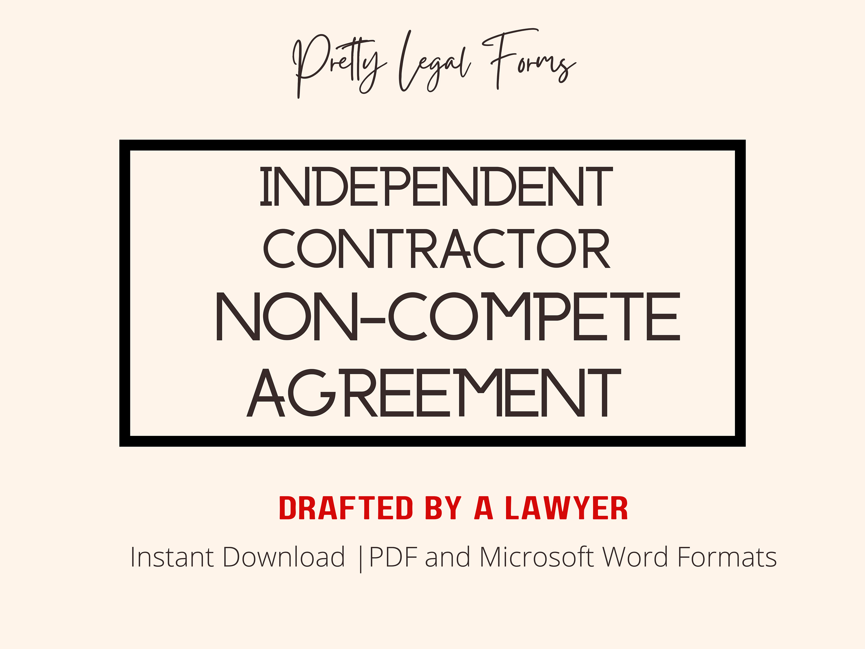 Non-compete Agreement Contract Template for Independent Contractor ...