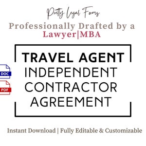 Travel Agent Independent Contractor Agreement 1099 Travel Agent ...