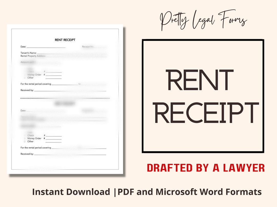 Rent Receipt | Lease Payment Receipt | Landlord Rental Receipt ...