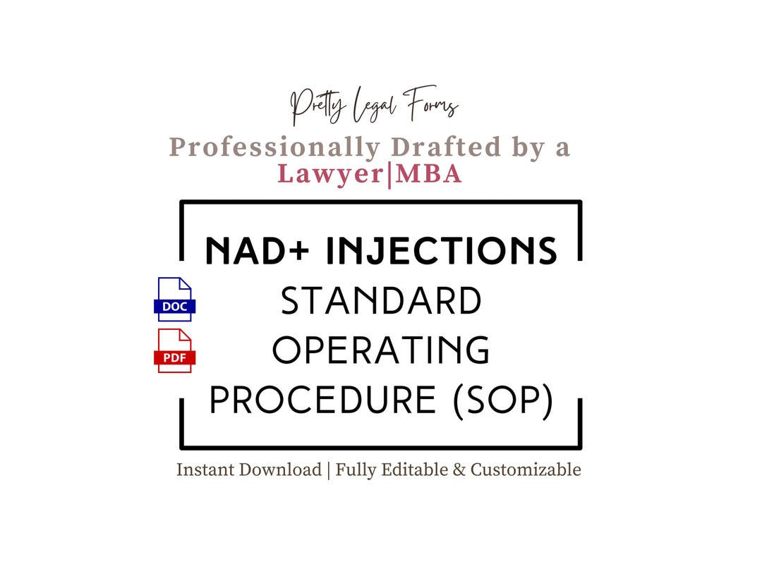 NAD SOP Template | NAD Injections Protocol Policy and Procedure ...