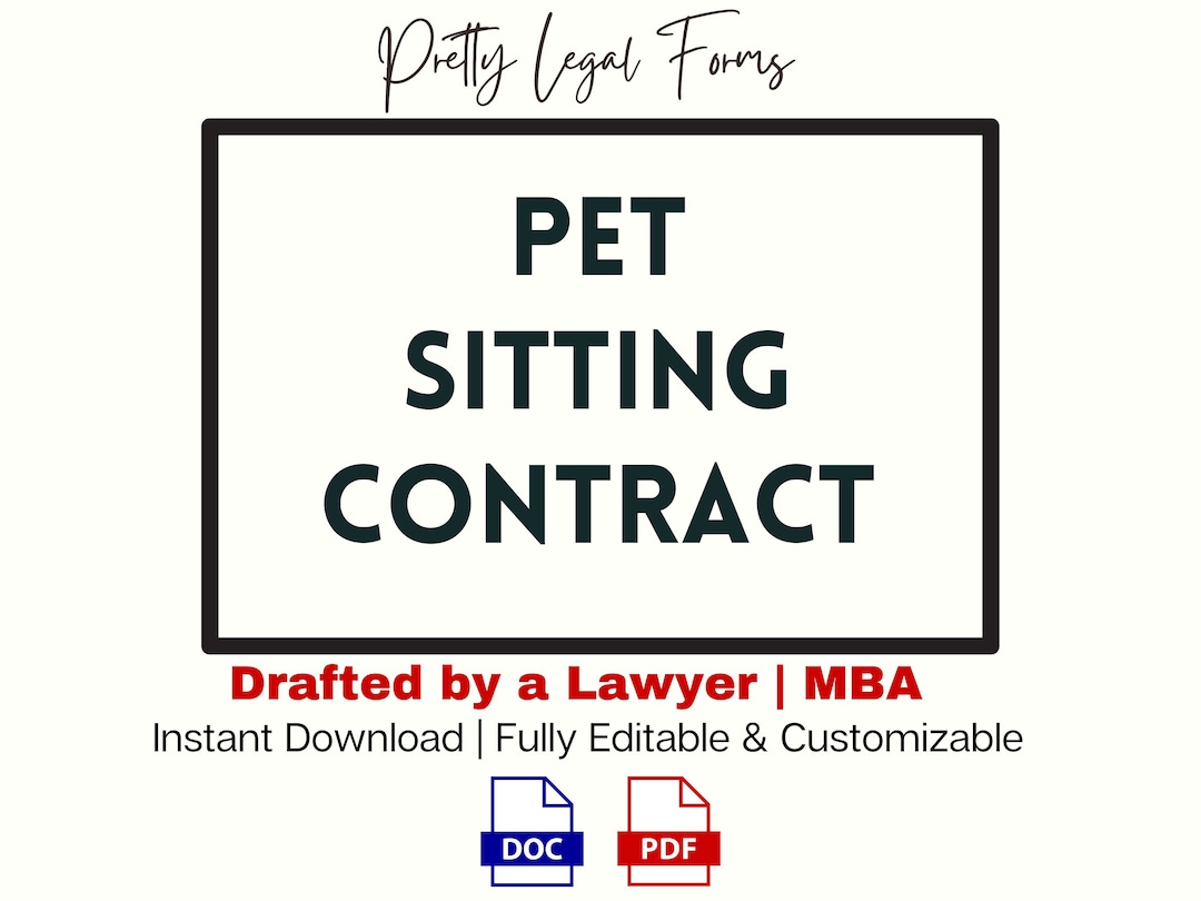 Pet Sitting Contract Template, Pet Sitter Agreement, Pet Sitter Forms ...