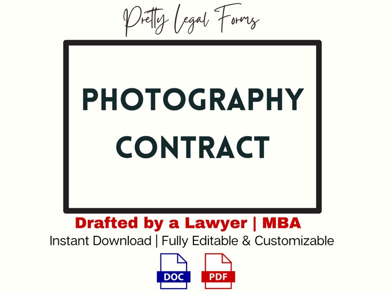 Photography Contract Template, Photography Agreement, Photographer ...
