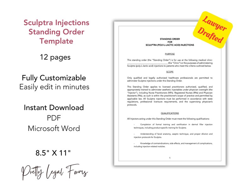 Sculptra Standing Order Template Sculptra Injection Protocol Medical ...
