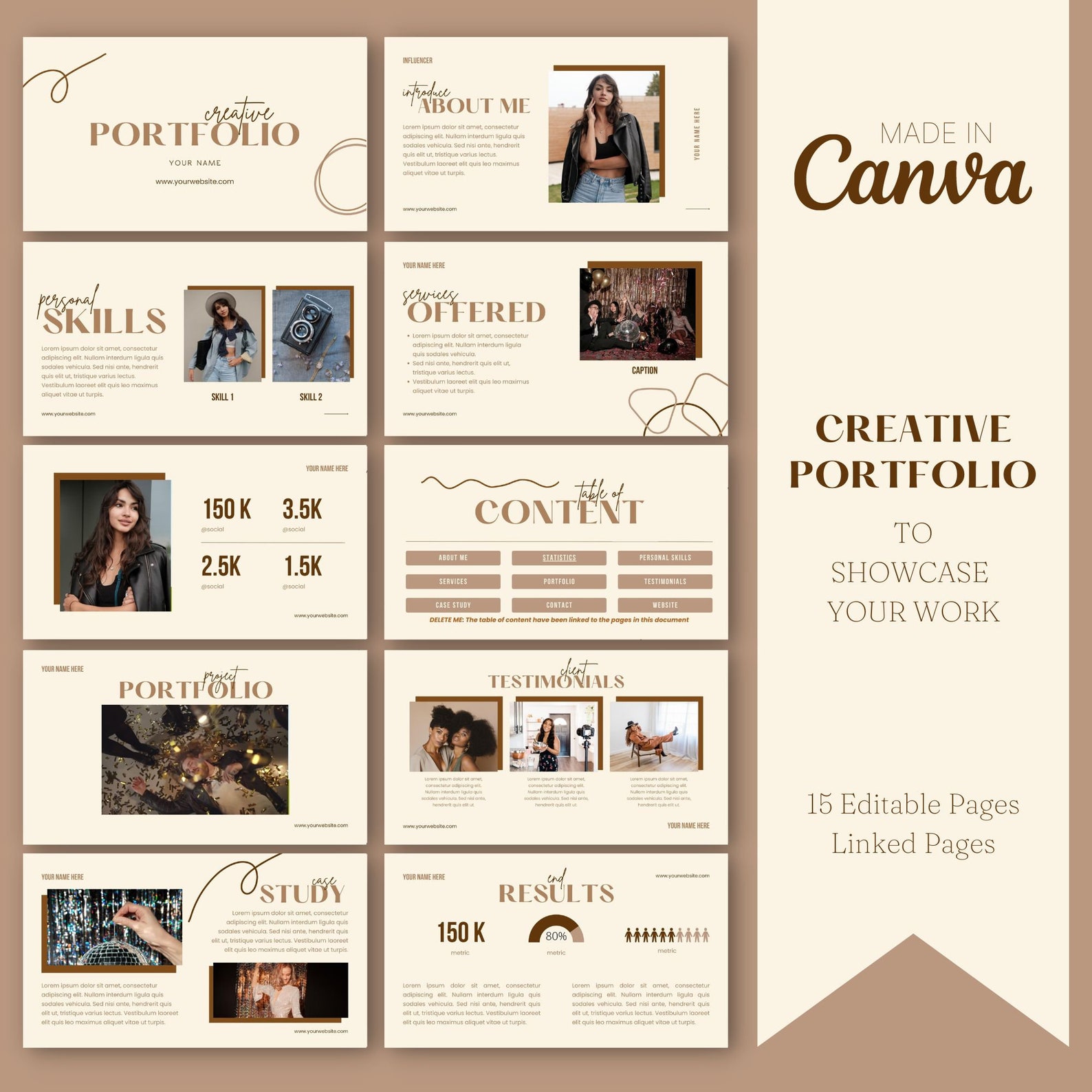 Canva Portfolio Template, Portfolio Template, Creative Portfolio ...