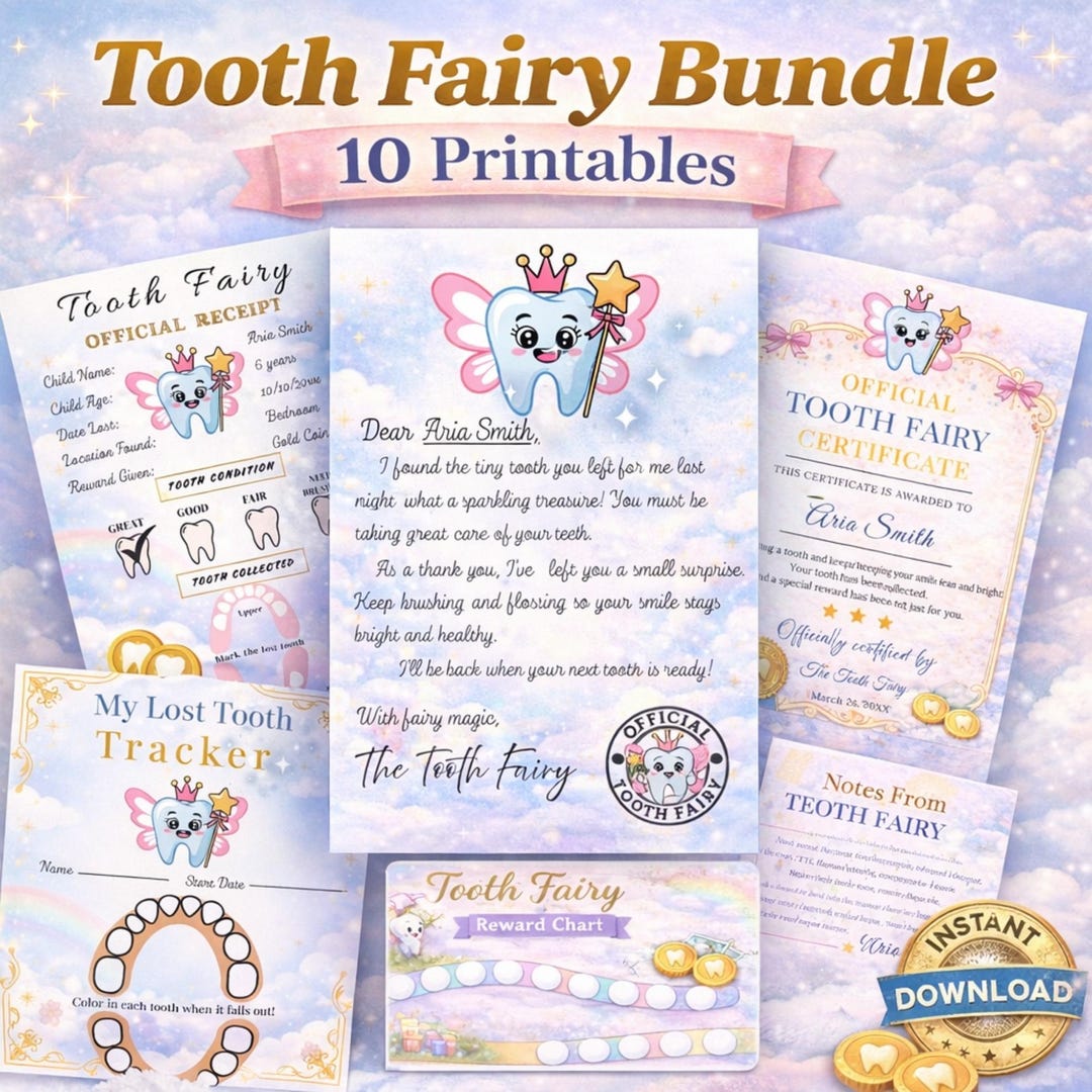 Tooth Fairy Printable Activity Pack | Printable Kit Bundle | Letter ...