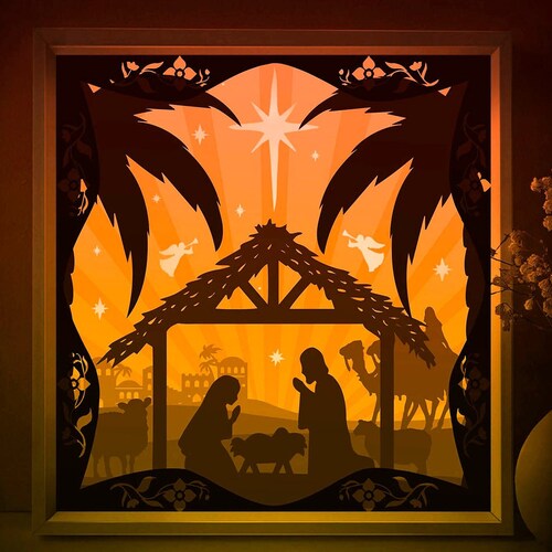 CHRISTMAS NATIVITY Svg Light Box 3D CHRISTMAS Svg Shadow Box - Etsy