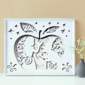 Snow White Shadow Box SVG Template, Fairytale Princess Papercut ...