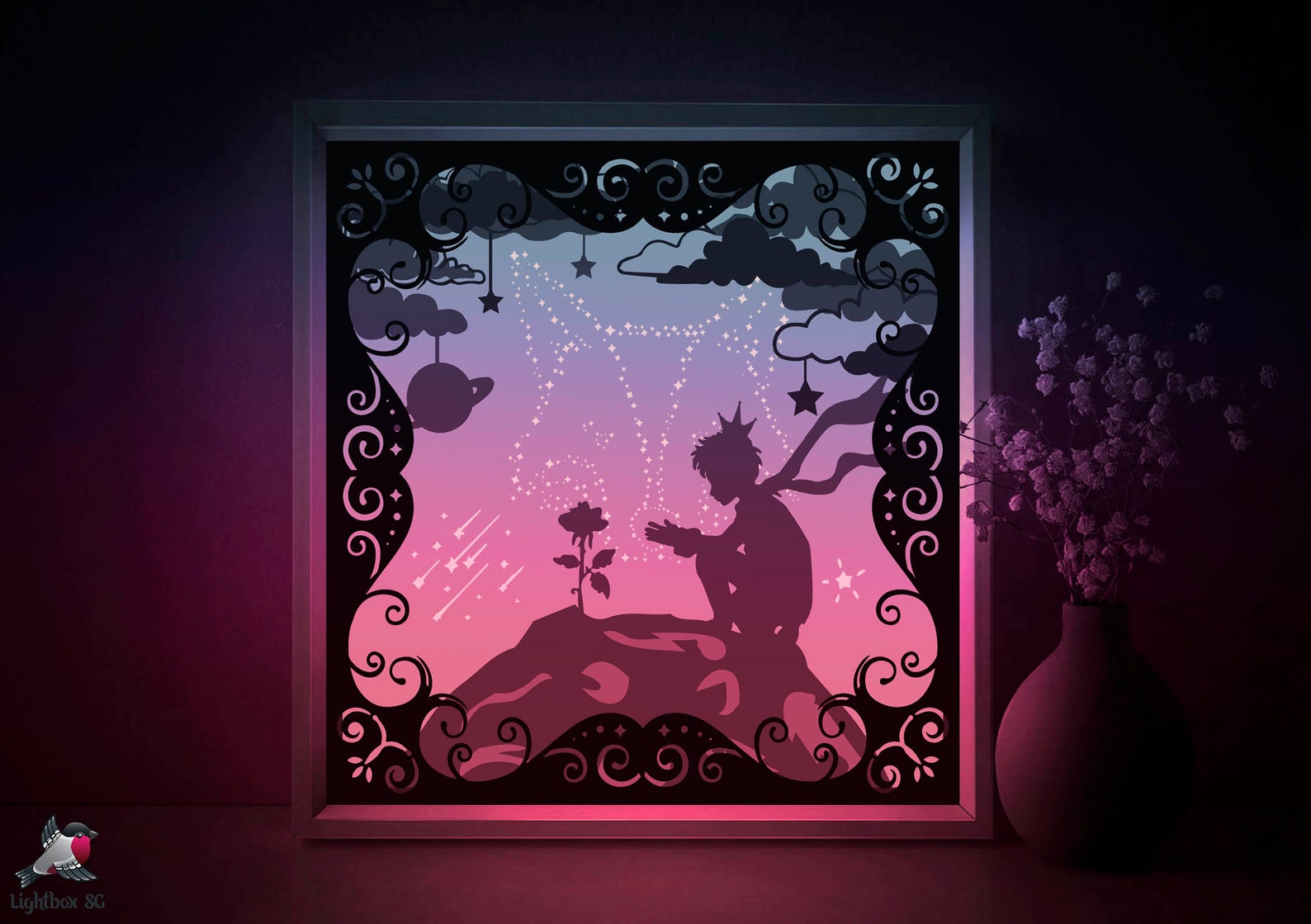 Little Prince Shadow Box SVG Template Fairytale Papercut - Etsy