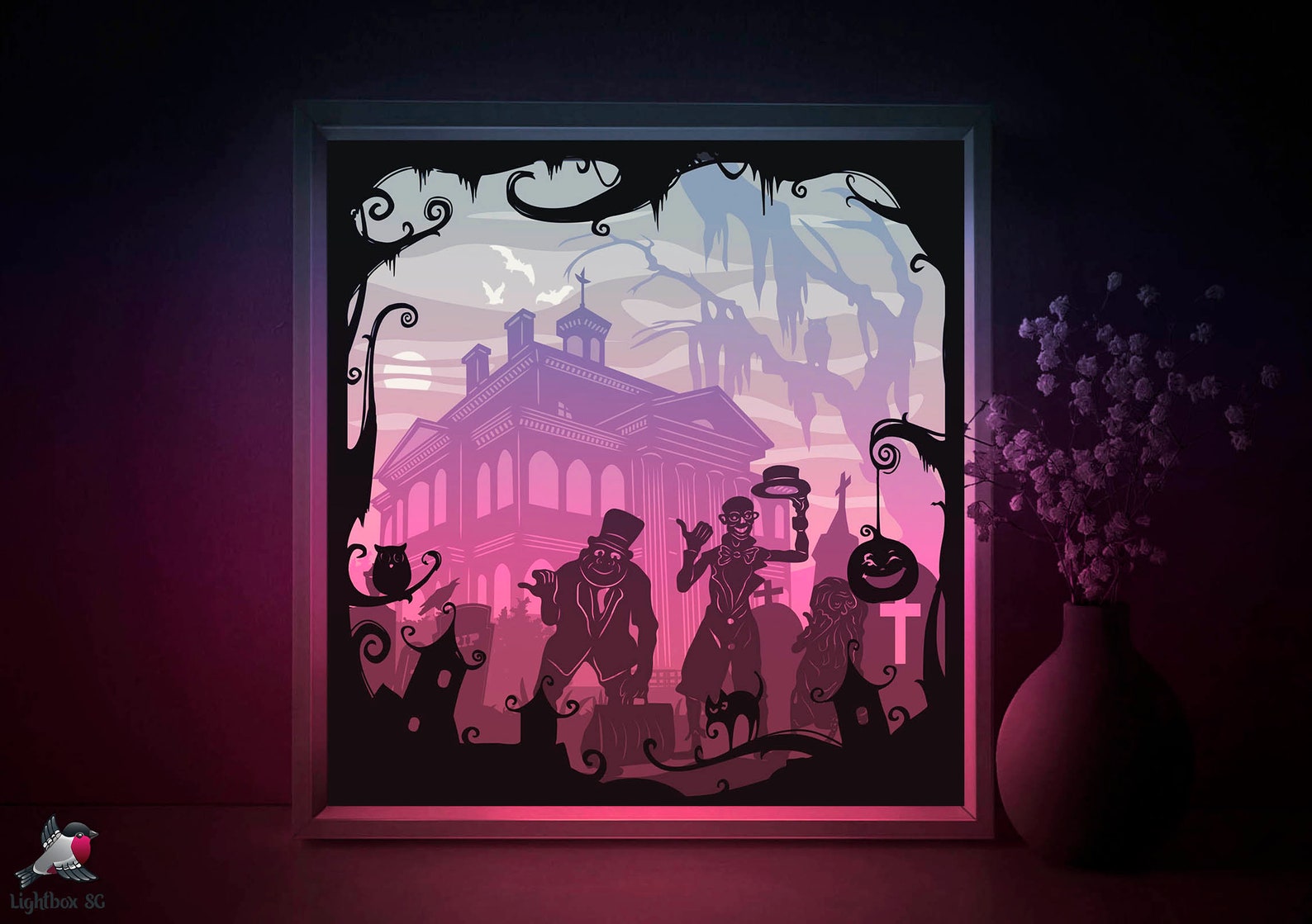 Halloween Ghosts Shadow Box SVG Template Haunted House - Etsy