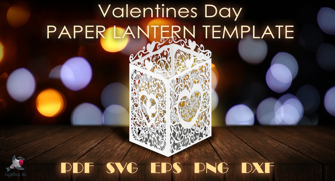 St Valentines Day Paper Lantern Templates, Love Heart Cupid Paper Cut ...