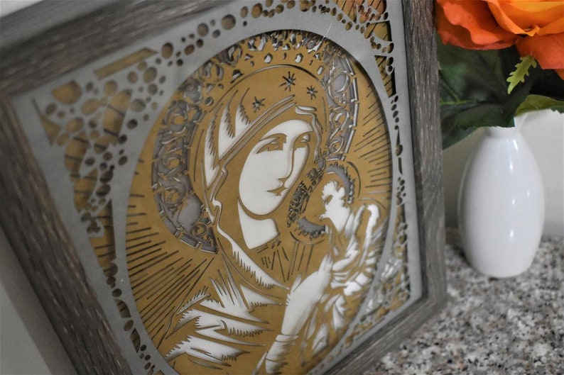 Ave Maria Shadow Box SVG Template Mary Virgin Papercut - Etsy