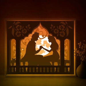 Princess Cinderella Shadow Box SVG Template, Love Fairytale Papercut ...