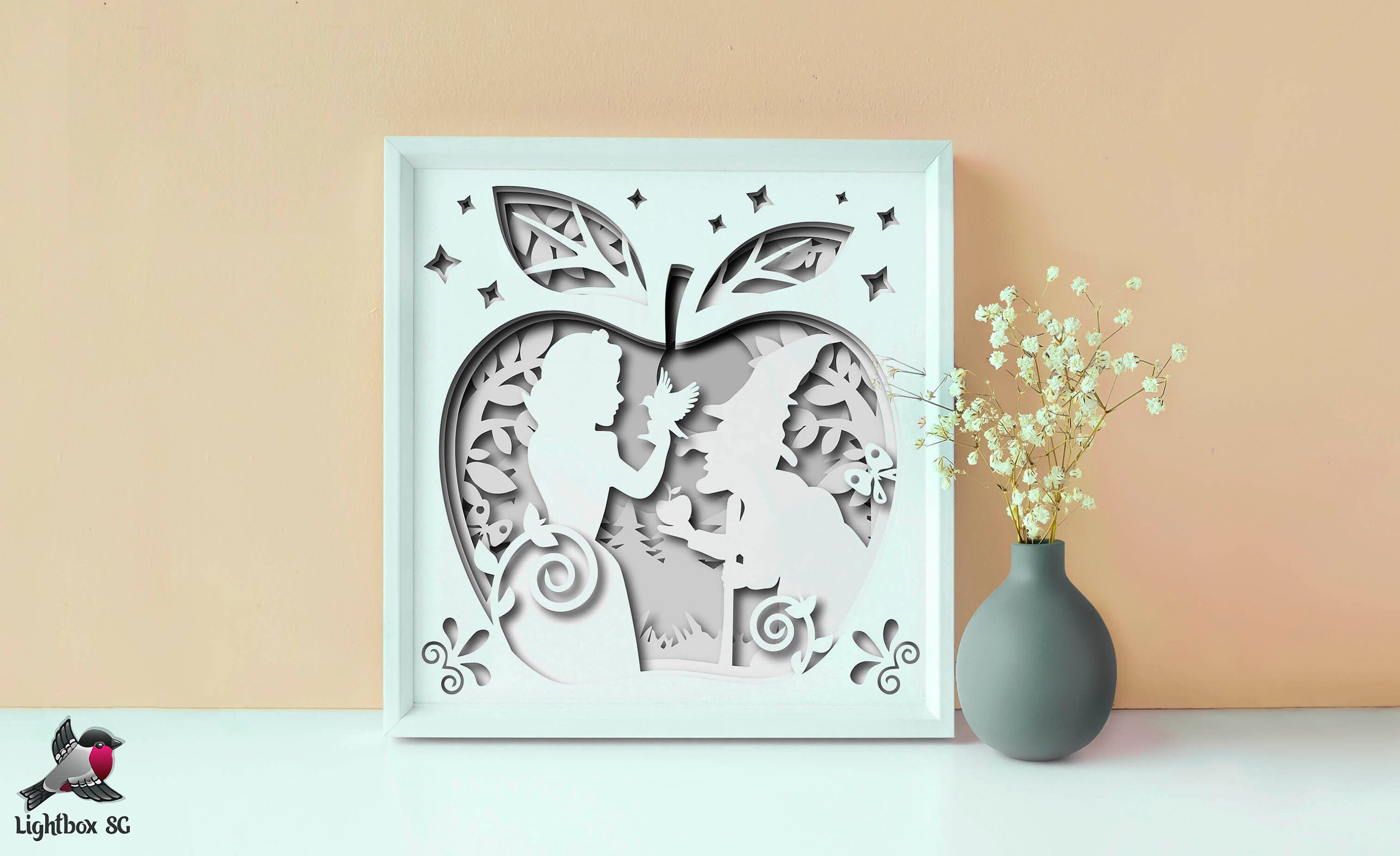 Snow White Shadow Box SVG Template Fairytale Princess - Etsy Canada