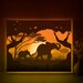 Elephant Safari Shadow Box SVG Template, African Papercut Lightbox ...