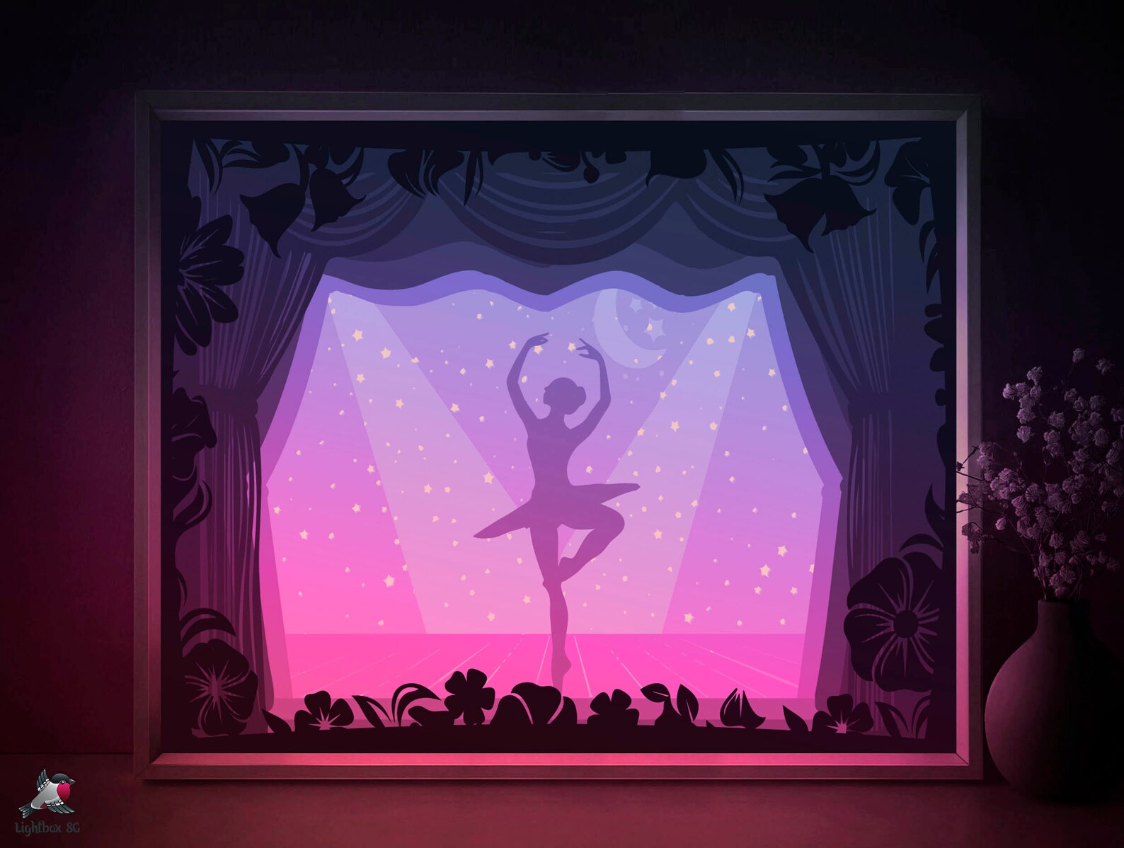 Ballerina Dance Fairytale Shadow Box SVG Template Papercut - Etsy