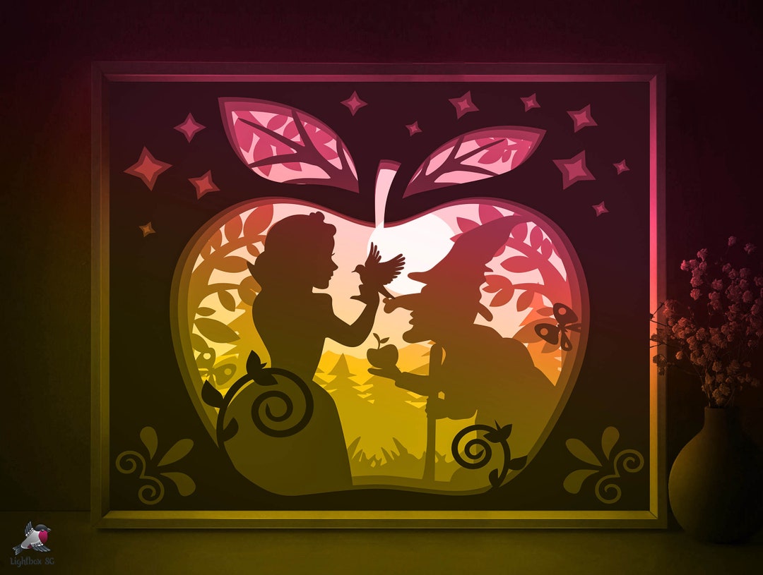 Snow White Shadow Box SVG Template, Fairytale Princess Papercut ...