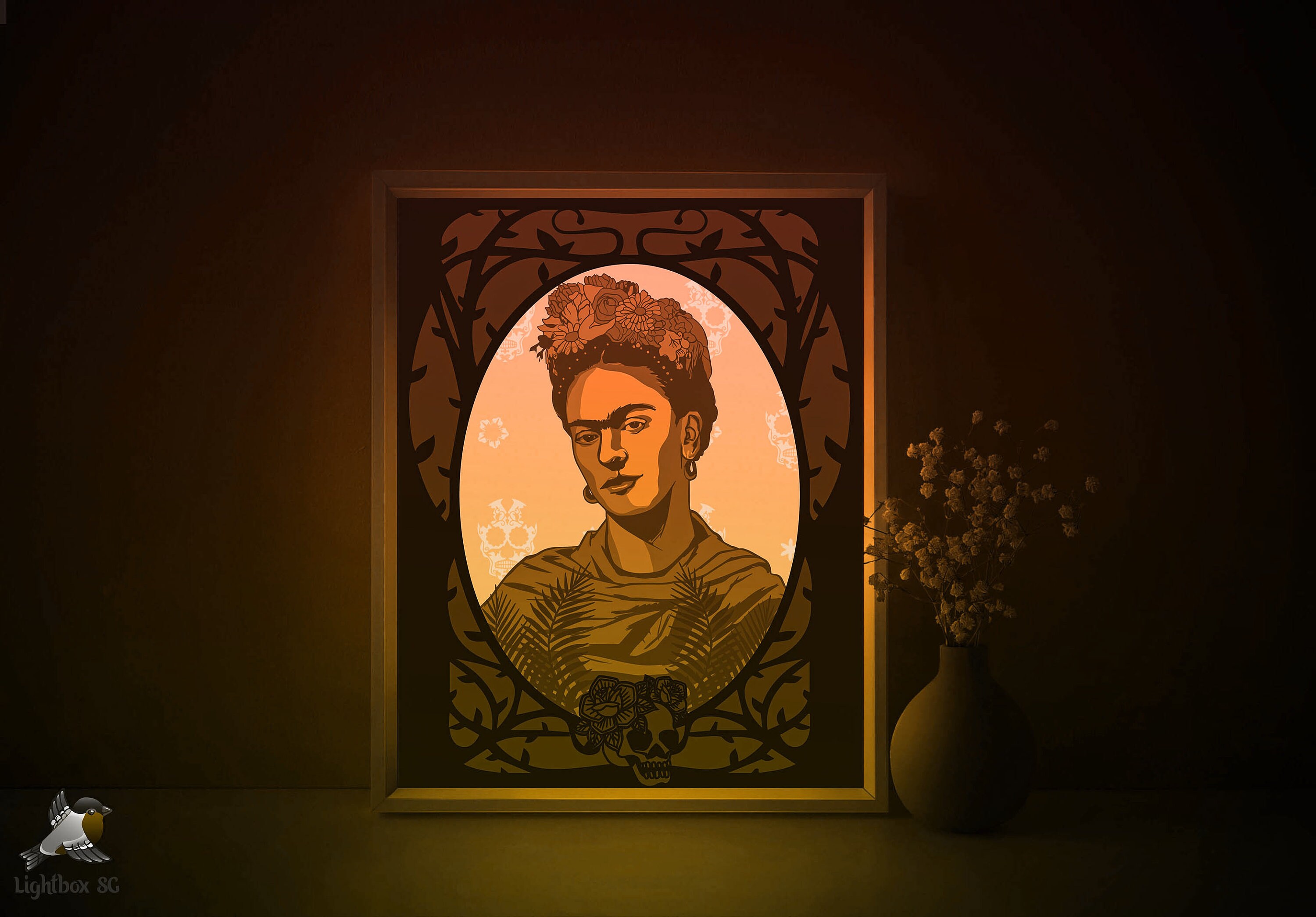 Frida Kahlo Shadow Box SVG Template Famous Artist Papercut - Etsy UK