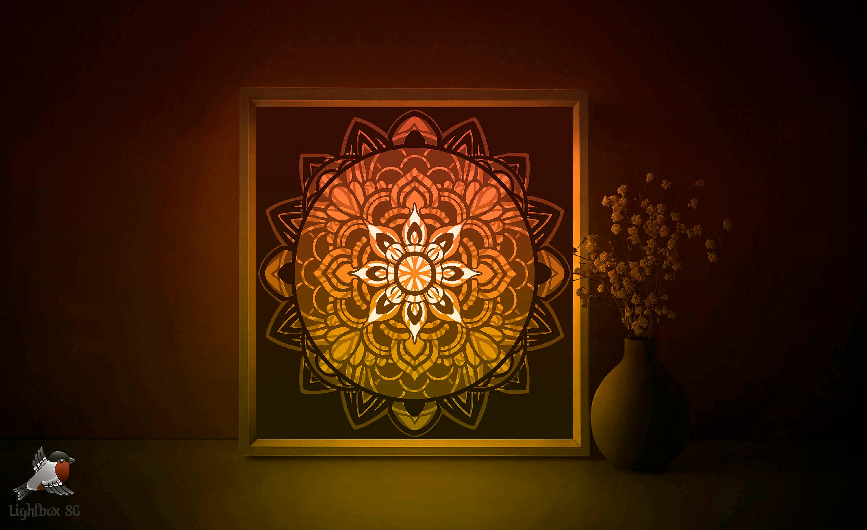 Mandala Shadow Box SVG Template Pattern Papercut Lightbox - Etsy UK