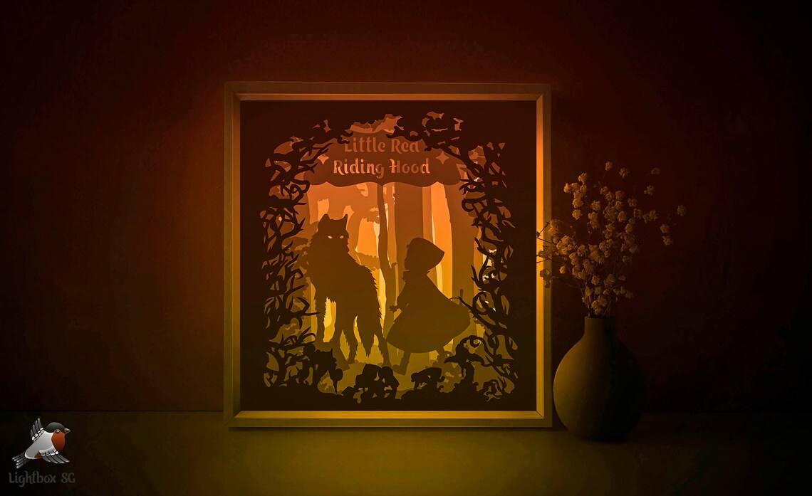 Little Red Riding Hood Shadow Box SVG Template Children Fairy - Etsy