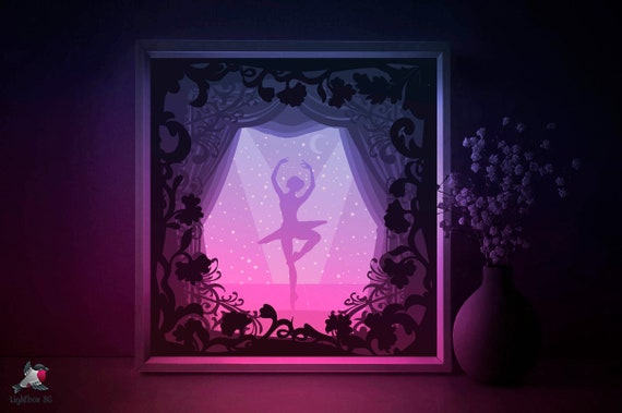 Ballerina Dance Fairytale Shadow Box SVG Template Papercut - Etsy