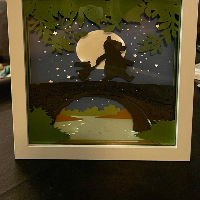 Winnie Fairytale Shadow Box SVG Template Piglet Friend - Etsy UK