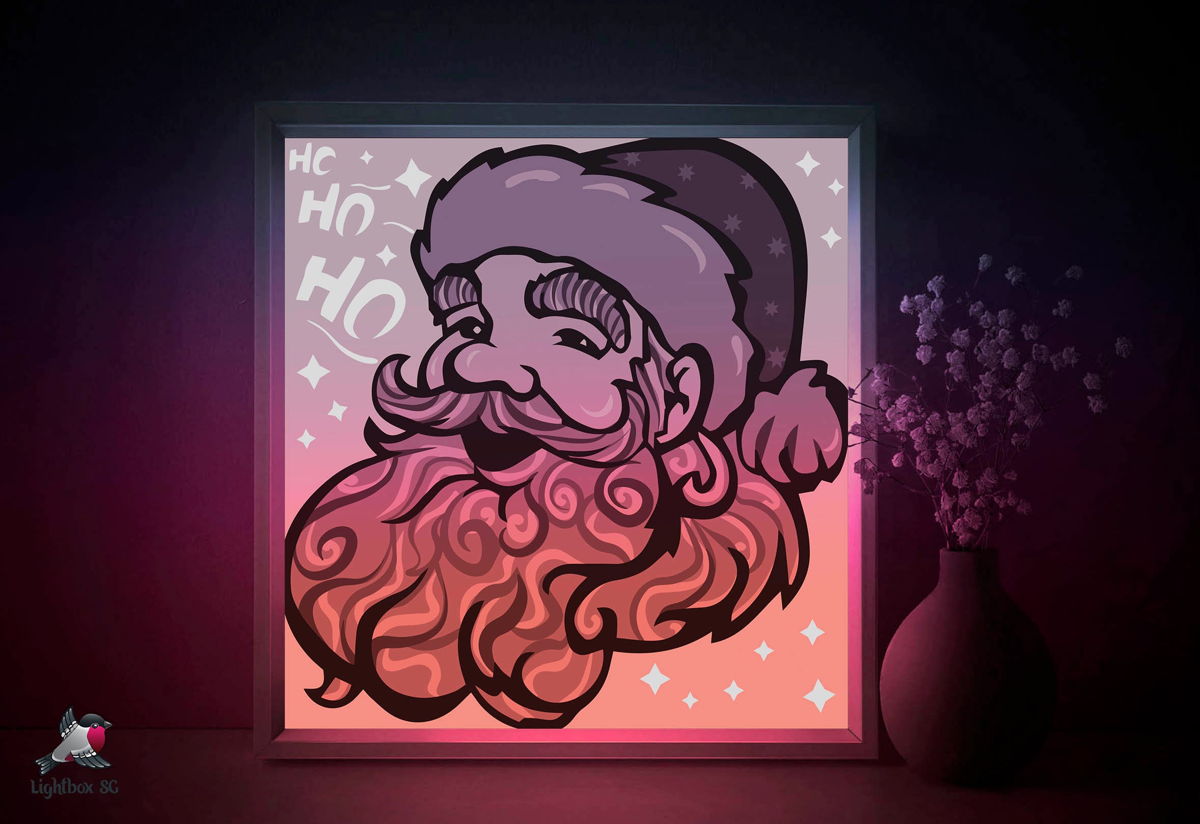 Santa Claus Shadow Box SVG Template Merry Christmas Papercut - Etsy