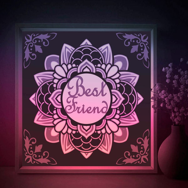 Best Friend Shadow Box Svg - Etsy