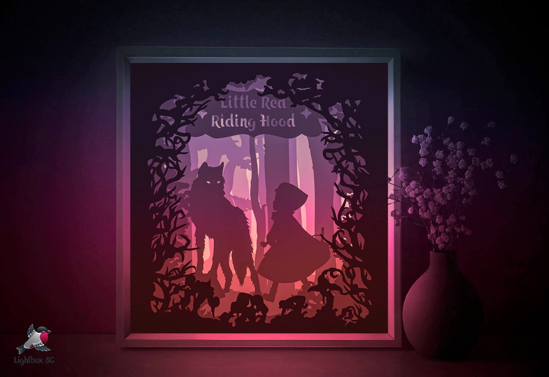 Little Red Riding Hood Shadow Box SVG Template, Children Fairy Tale ...