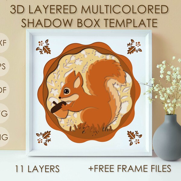 Squirrel Svg Layered 3 D - Etsy