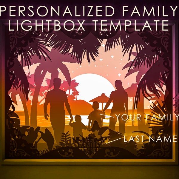 Family Beach Shadow Box - Etsy