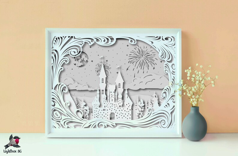 Fairytale Castle Shadow Box SVG Template Medieval Papercut - Etsy