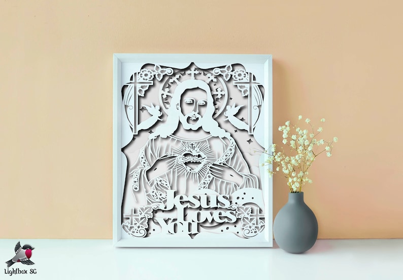 Jesus Christ Shadow Box SVG Template Religion Papercut - Etsy