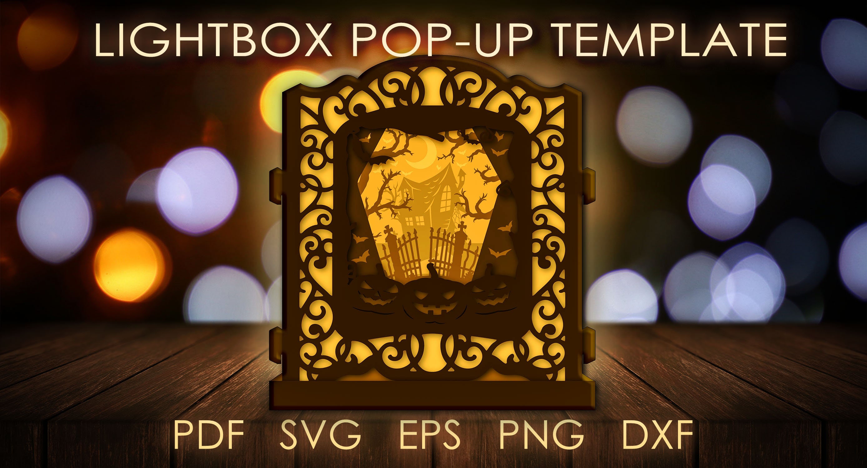 Halloween Pop-up Lightbox SVG Template, Pumpkin Jack Creepy Papercut ...