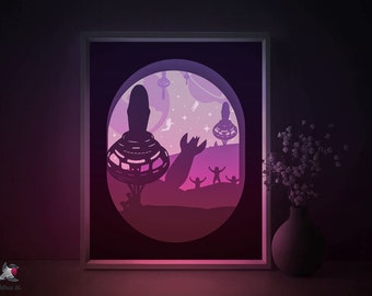 3d Shadow Box Spaceship - Etsy