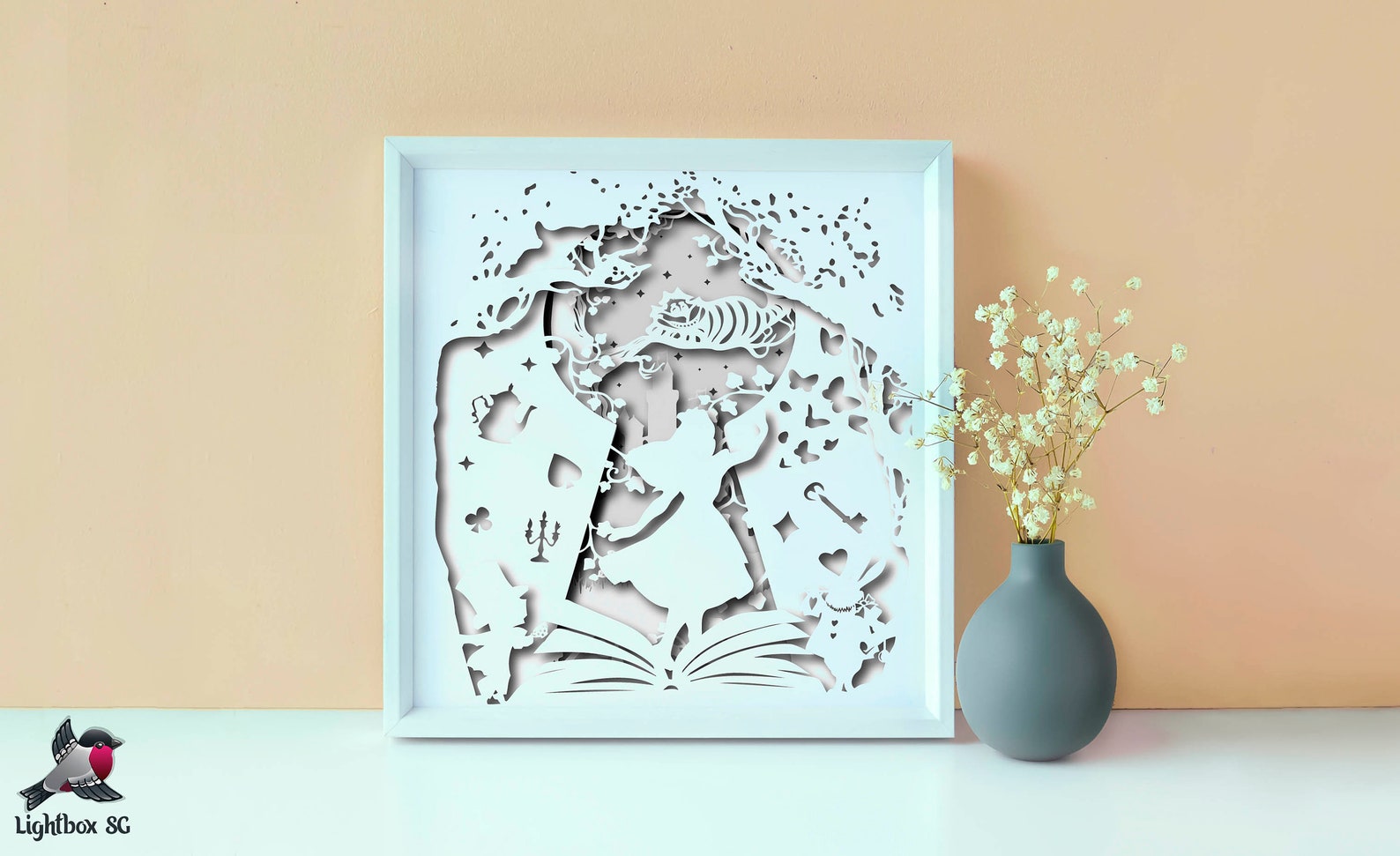 Alice in Wonderland Fairytale Shadow Box SVG Template | Etsy