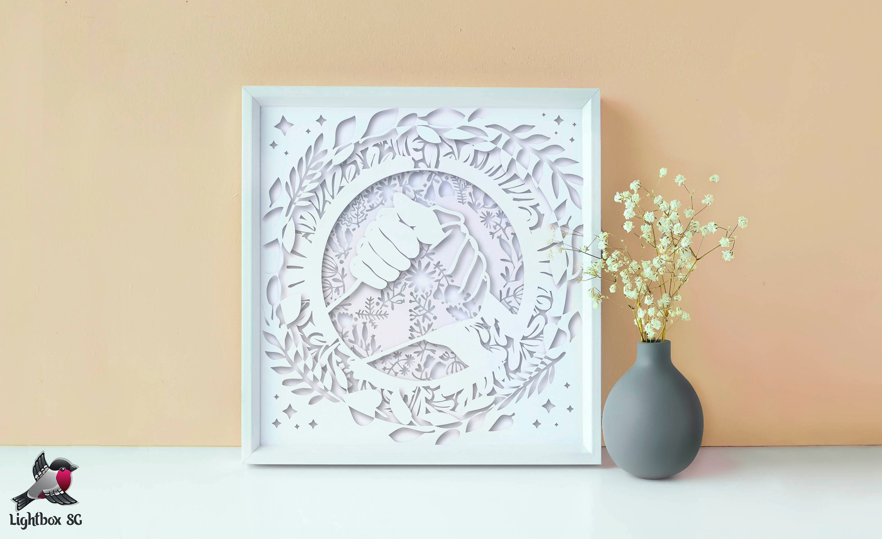 Peace Shadow Box SVG Template Stop Racism Papercut Lightbox - Etsy