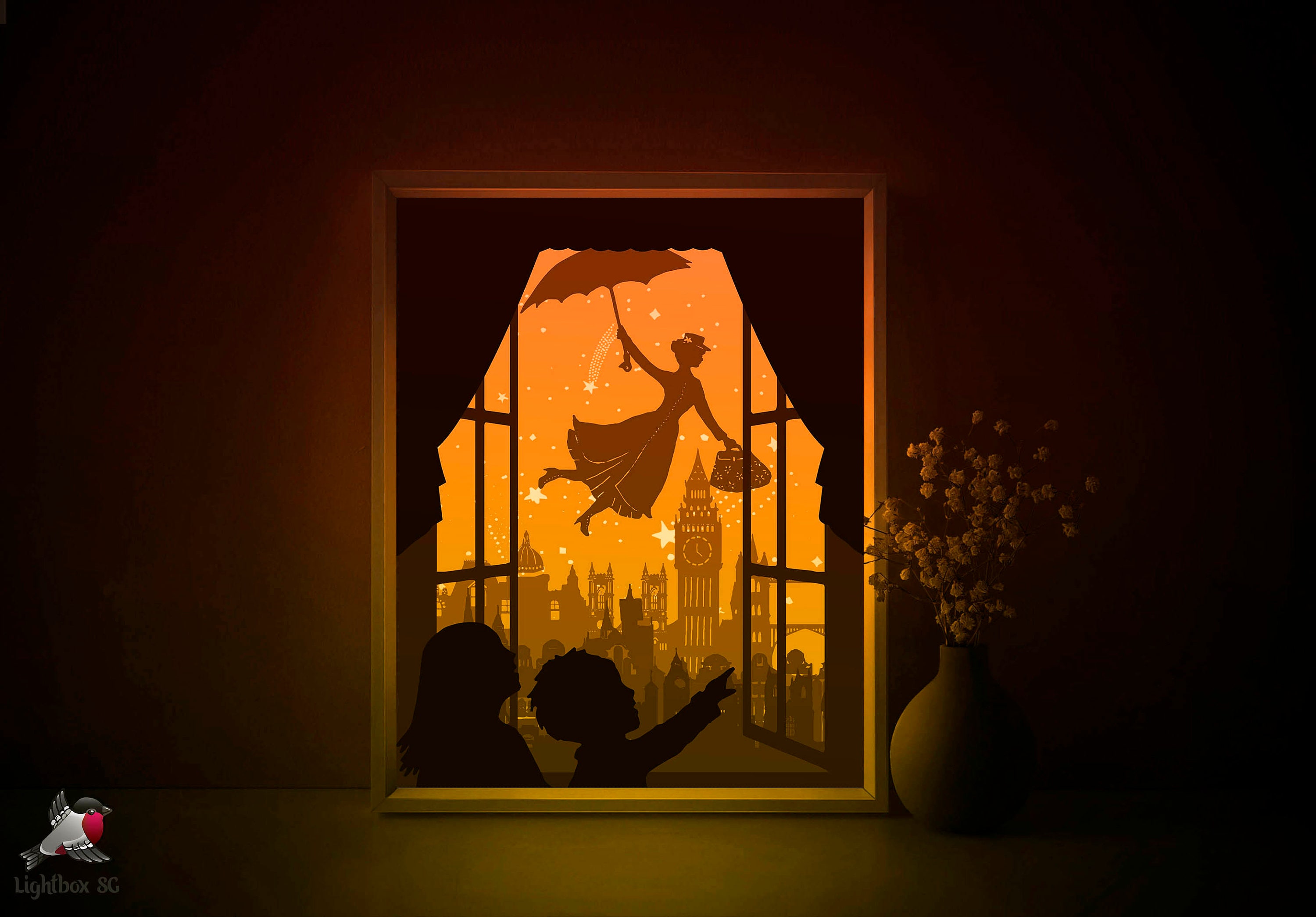 Mary Poppins Shadow Box SVG Template English Fairytale - Etsy