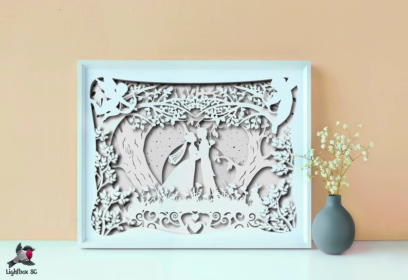 Wedding Gift Love Shadow Box SVG Template St Valentines - Etsy