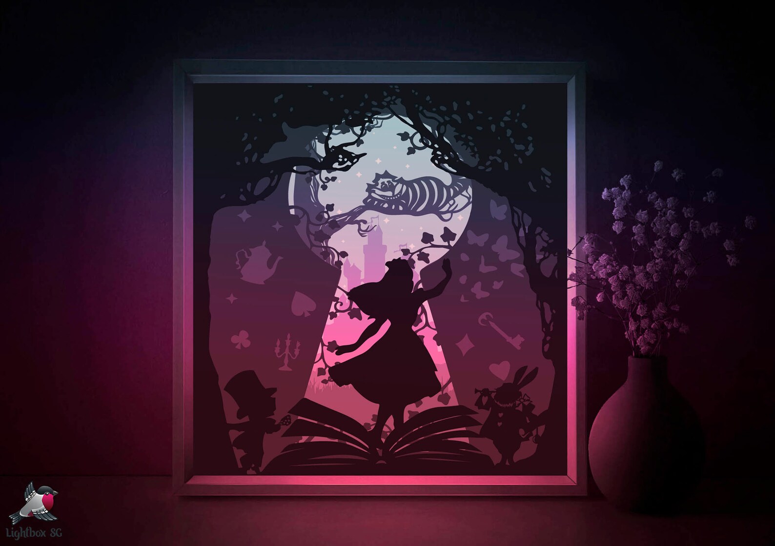 Alice in Wonderland Fairytale Shadow Box SVG Template | Etsy