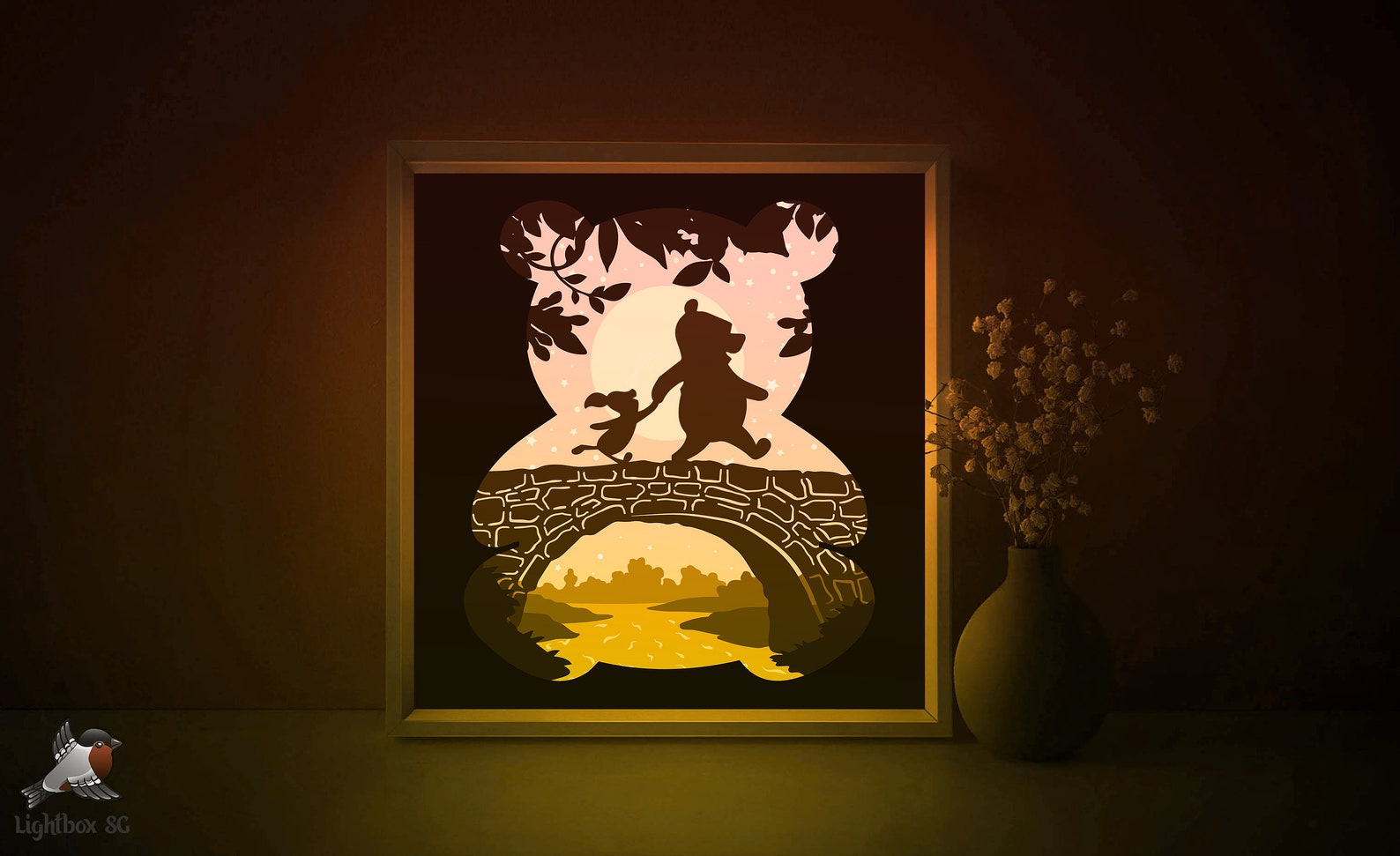 Winnie Fairytale Shadow Box SVG Template Piglet Friend - Etsy