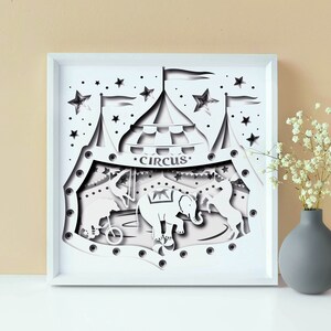 Fairytale Circus Shadow Box SVG Template, Animals Papercut Lightbox ...