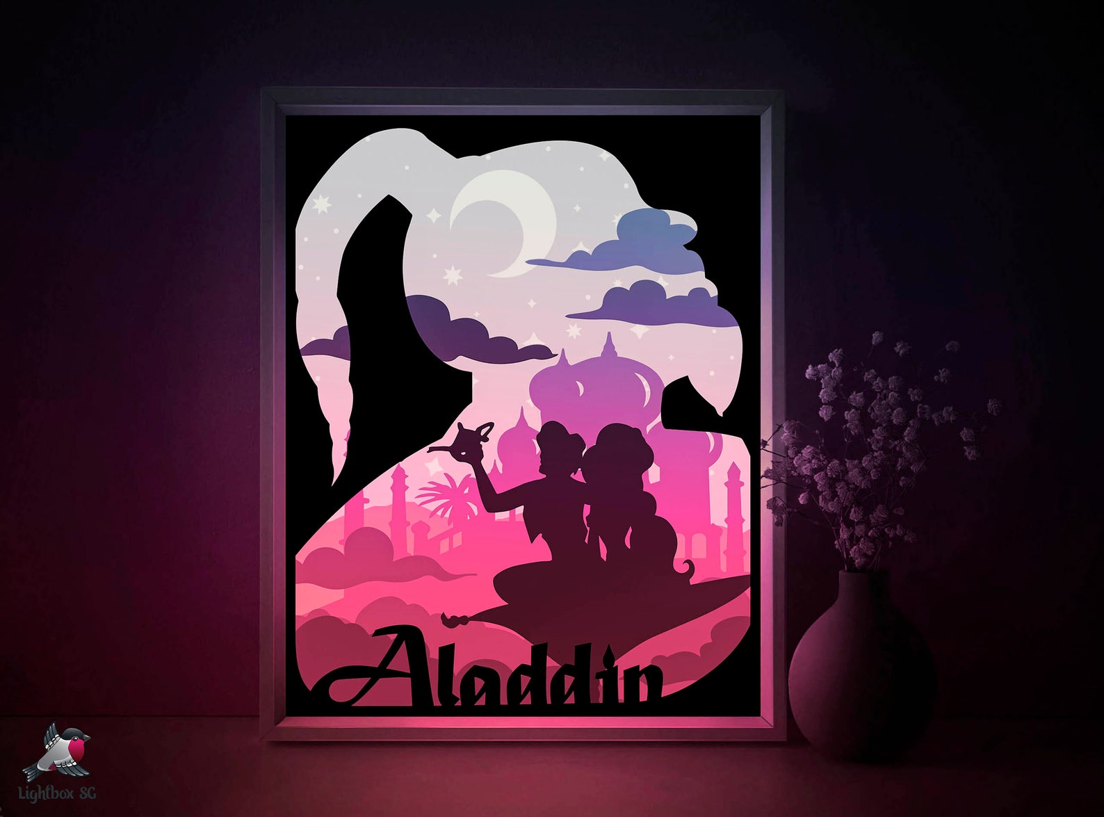 Aladdin Arabian Fairytale Shadow Box SVG Template Papercut - Etsy