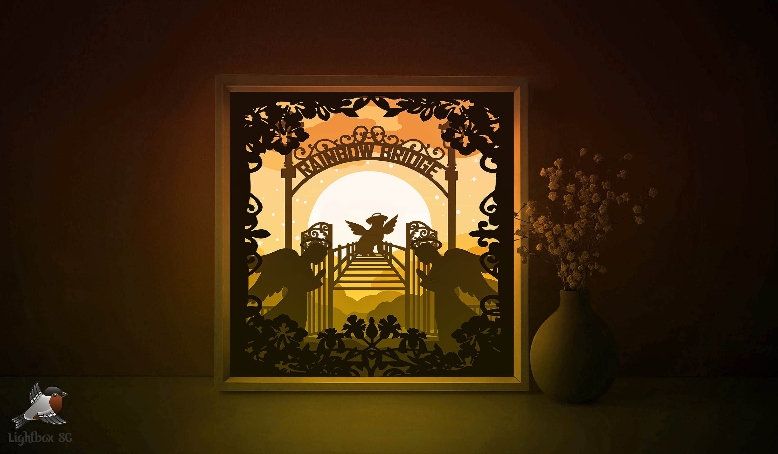 Personalized Pet Memorial Lightbox Box SVG Template Your Dog - Etsy