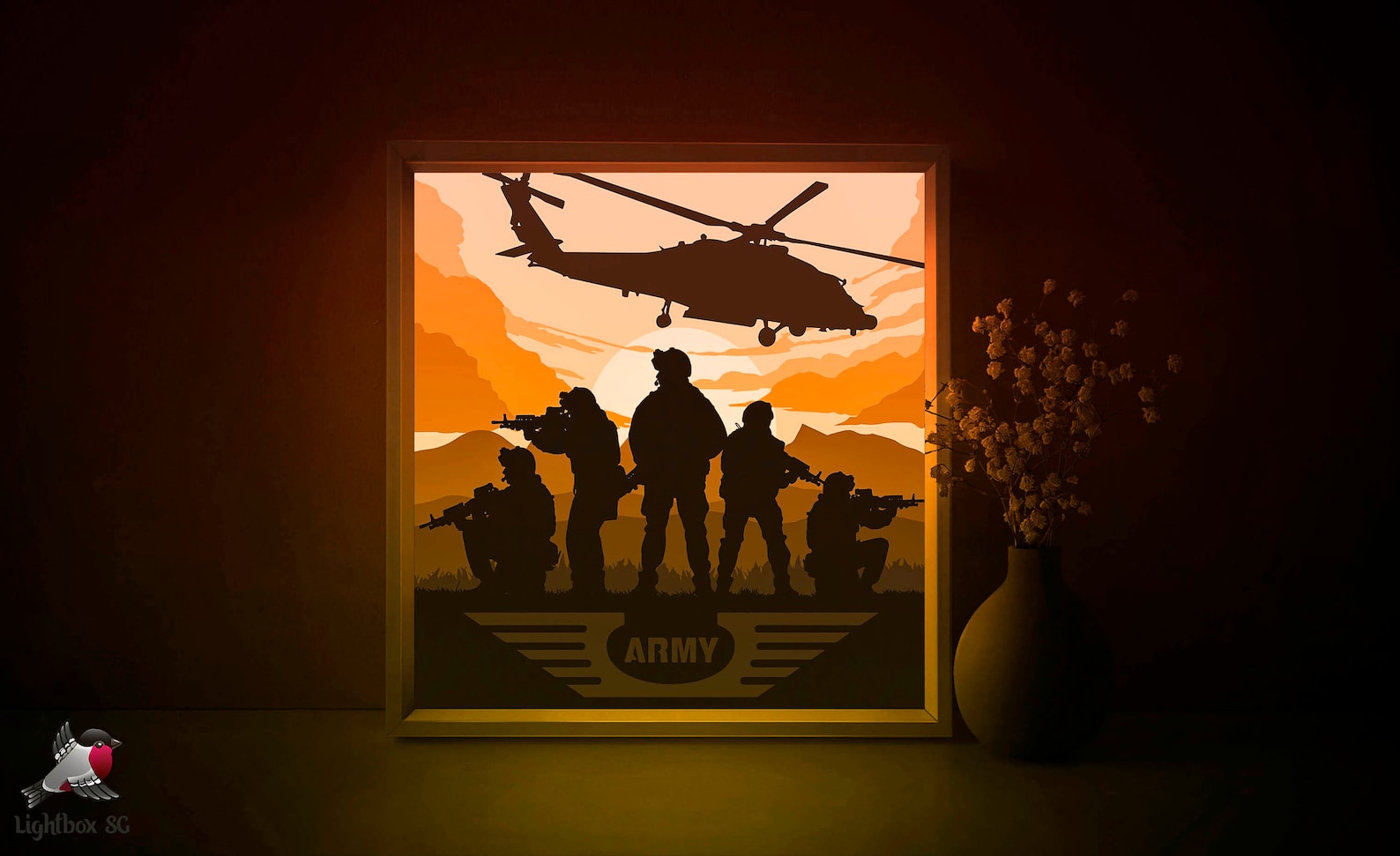 Military Army Shadow Box SVG Template Soldiers War Papercut - Etsy