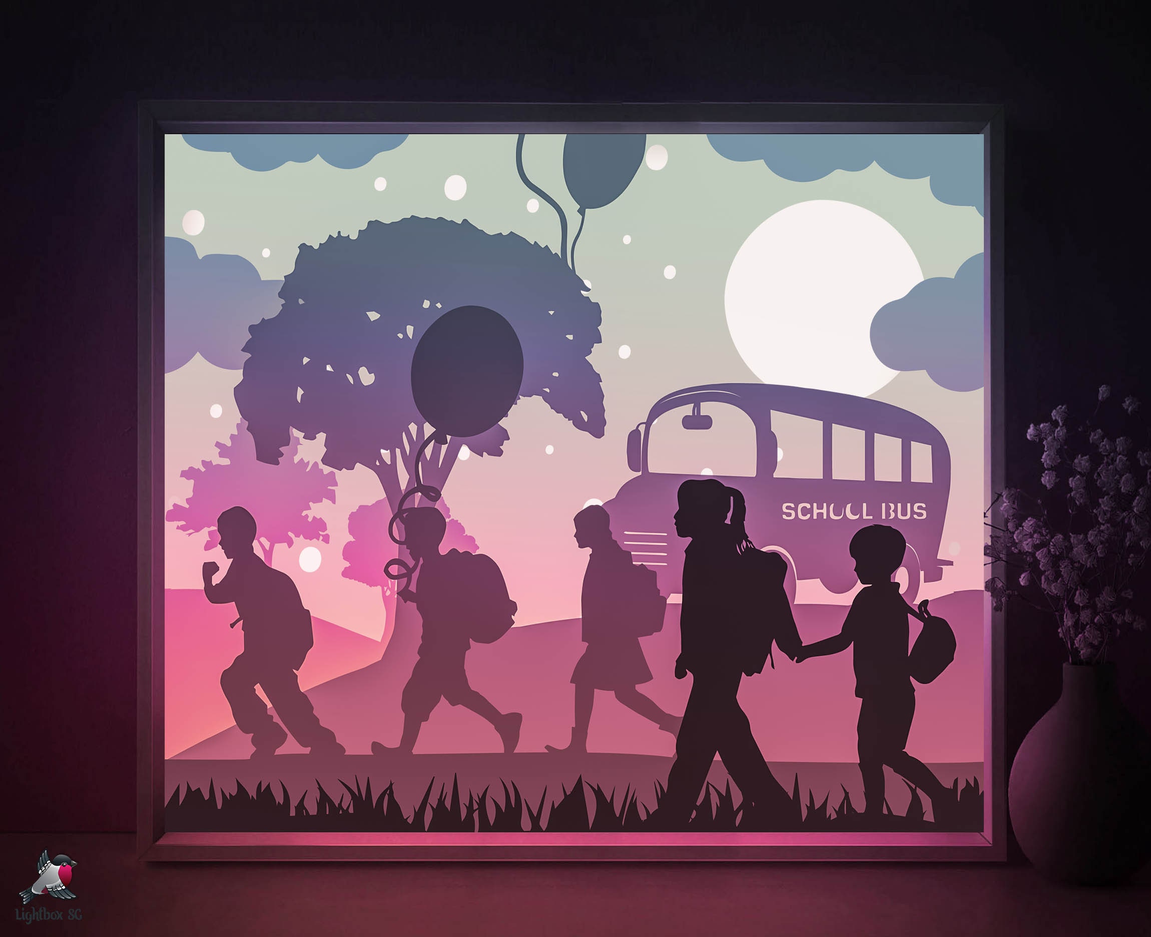School Bus Shadow Box SVG Template Children Papercut Lightbox - Etsy Canada