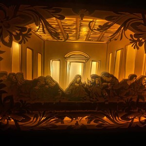 Last Supper Shadow Box SVG Template, Da Vinci Papercut Lightbox Cricut ...